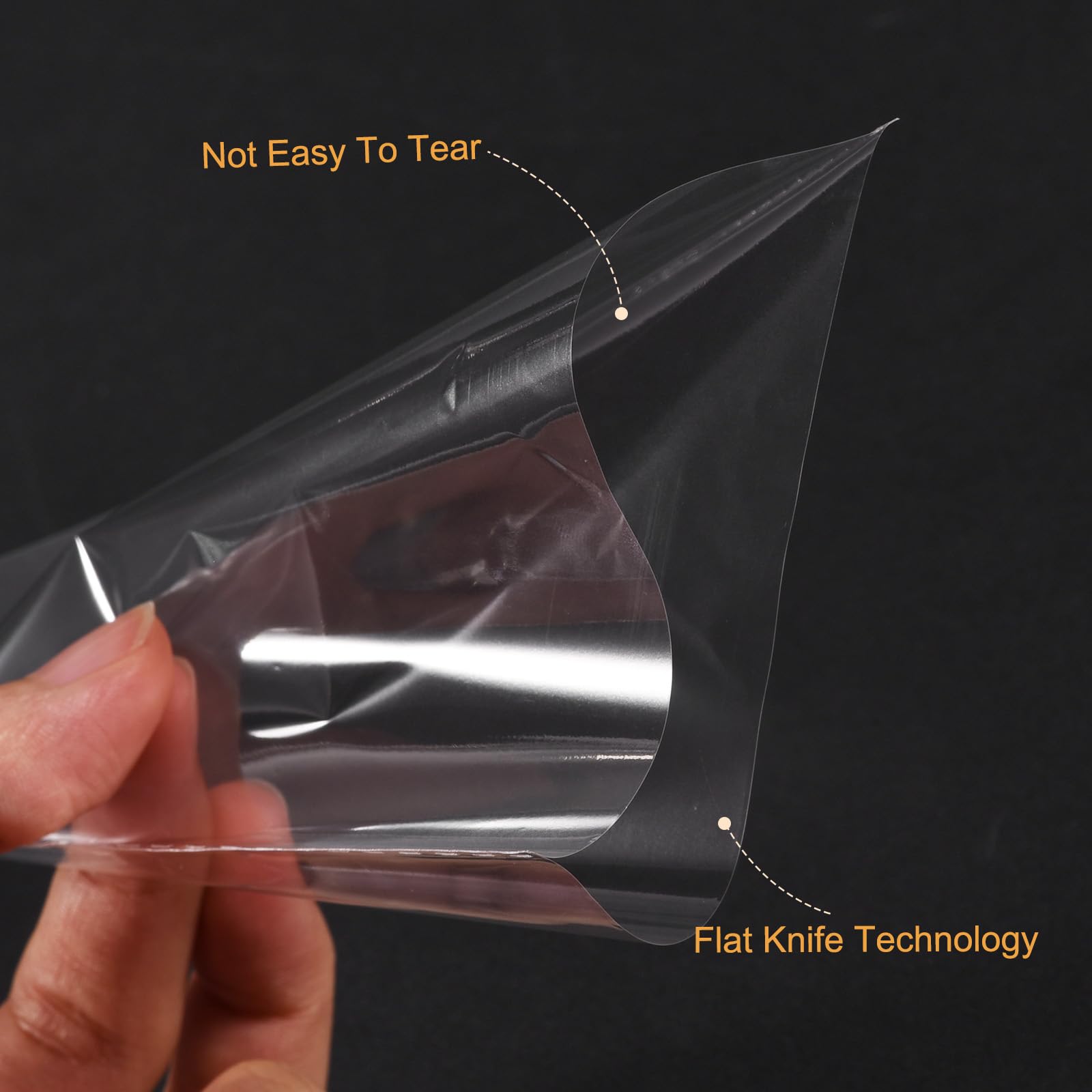 uxcell 100Pcs Clear Cello Bags, 7.1" x 14.6" Plastic Flat Cone Open-End OPP Cello Treat Bags Cello Poly Bags for Packing Cookies Candy Jewelry Gifts, Clear