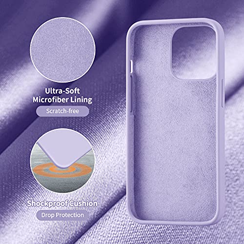 Cordking Designed for iPhone 13 Pro Case, Silicone Ultra Slim Shockproof Protective Phone Case with [Soft Anti-Scratch Microfiber Lining], 6.1 inch, Clove Purple