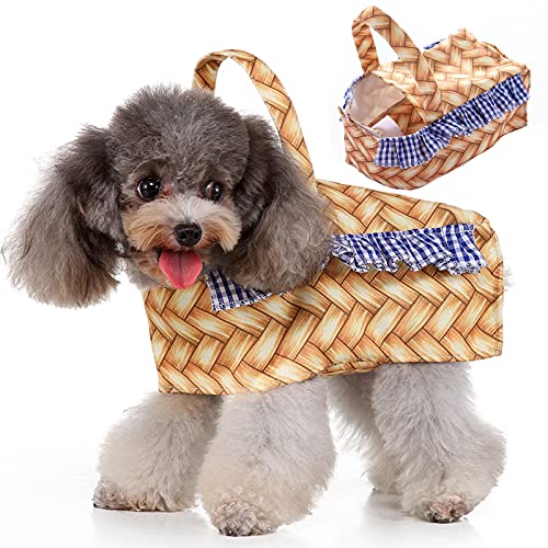 Basket Dog Costume Halloween Costumes for Small Medium Dogs, Dog Basket Costume Dog Halloween Costumes Pet Halloween Basket Costume for Halloween Christmas Birthday Party