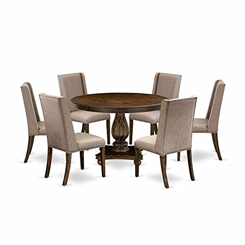 East West Furniture F2FL7-716 Dining Set, Medium