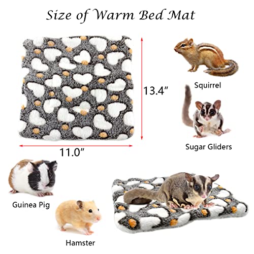 Vehomy 3Pcs Sugar Glider Hamster Hammock Hanging Tunnel and Warm Bed Soft Mat Set for Small Animals Hanging Hammock Cage Accessories Hideout Swing for Squirrel Ferret Rat Chincilla Guinea Pig