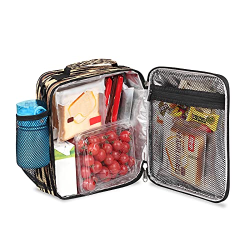 Pardick Leopard Lunch Box for Kids,Students Leopard Animal Skin Print Lunch Bag Tote with Adjustable Shoulder Strap,Insulated Thermal Girls Boys Lunchbox Cooler Bag for School Picnic Travel Outdoor
