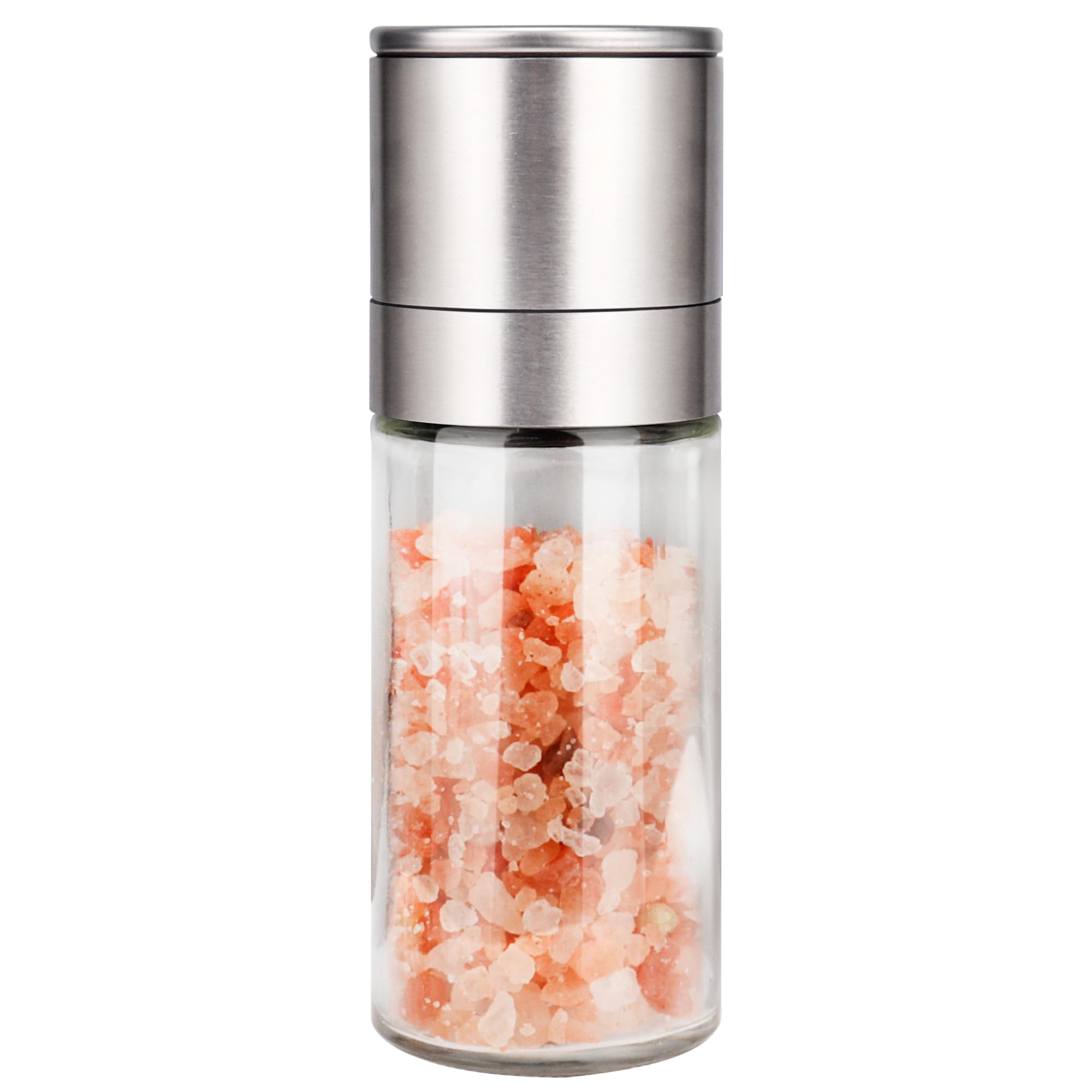 Gulex® Salt Grinder Pepper Grinder Pepper Mill, Salt Grinder Refillable, Adjustable Coarseness Black Pepper Grinder, Stainless Steel Sea Salt Shaker with Ceramic Rotor (1 pcs)