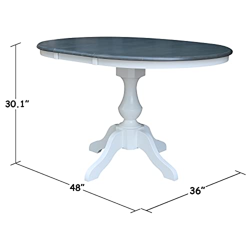 IC International Concepts Leaf Dining Table, Height, White/Heather Gray