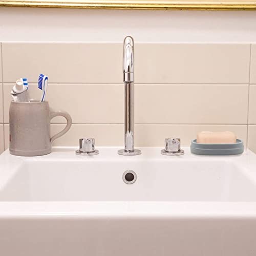 Sihuuu Soap Dish, Soap Saver Holder Soap Tray for Bathroom Shower Easy Cleaning, Dry, Stop Mushy Soap (Gray, Plastic)