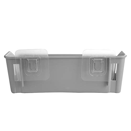 Durable Shower Shelf Basket Sucker Suction Storage Rack Free Hole Kitchen For Bathroom(grey)