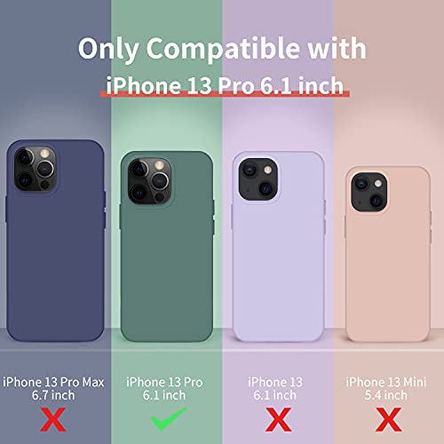 Cordking Designed for iPhone 13 Pro Case, Silicone Ultra Slim Shockproof Protective Phone Case with [Soft Anti-Scratch Microfiber Lining], 6.1 inch, Black