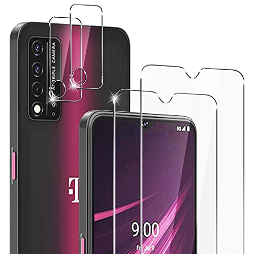 [2+2 Pack] Cizerin Tempered Glass Screen Protector for T-Mobile REVVL V+ 5G 2021 6.82 inch(T-Mobile REVVL V Plus 5G) - and Camera Lens Protector - Anti-Fingerprint - Shatter Proof - Gorilla Glass