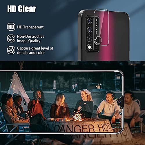 [2+2 Pack] Cizerin Tempered Glass Screen Protector for T-Mobile REVVL V+ 5G 2021 6.82 inch(T-Mobile REVVL V Plus 5G) - and Camera Lens Protector - Anti-Fingerprint - Shatter Proof - Gorilla Glass