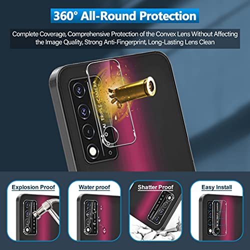 [2+2 Pack] Cizerin Tempered Glass Screen Protector for T-Mobile REVVL V+ 5G 2021 6.82 inch(T-Mobile REVVL V Plus 5G) - and Camera Lens Protector - Anti-Fingerprint - Shatter Proof - Gorilla Glass