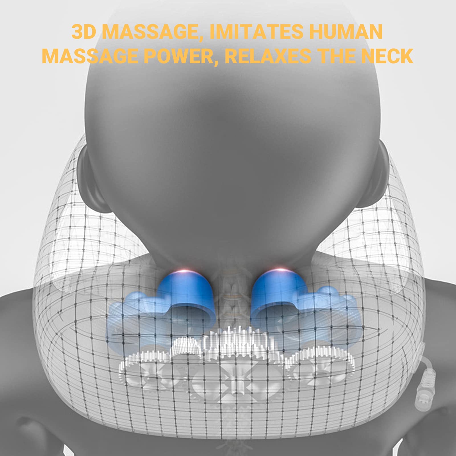 EEZEE Neck Massage Pillow with 3 Vibrating Modes for Neck, Back and Leg Relax and Support, Travel Neck Pillow with Heat U-Shaped Memory Foam Pillow for Home Office Airplane Car