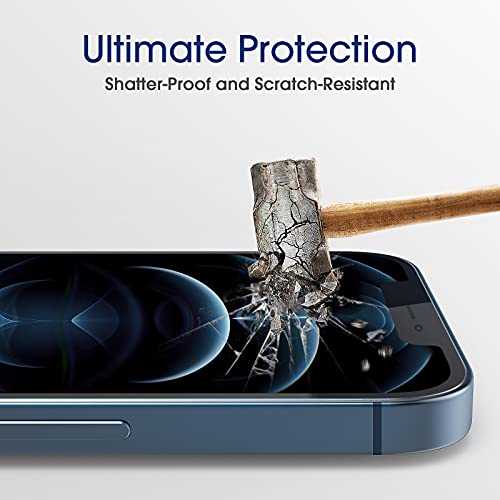 amFilm OneTouch Screen Protector for iPhone 12 Pro Max (6.7", 2020) with Easy Installation Kit, Tempered Glass, 2 Pack