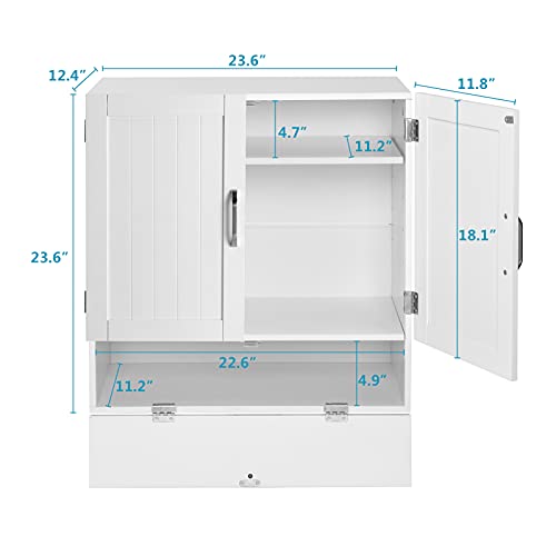 VINGLI Bathroom Medicine Cabinet 2 Door Wall Mounted Storage Cabinet Over Toilet Cabinet Bathroom Kitchen Office Floating Storage Collection Orgaznier White