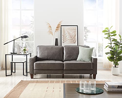 MODERION Loveseat Sofa, 70” L Sofa with Solid Wood Frame, Couches with Technology Fabric, Easy Assembly 2-seat Sofa for Living Room,Office,Small Space Dark Grey TSF21202GY