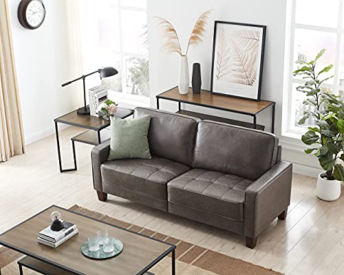 MODERION Loveseat Sofa, 70” L Sofa with Solid Wood Frame, Couches with Technology Fabric, Easy Assembly 2-seat Sofa for Living Room,Office,Small Space Dark Grey TSF21202GY