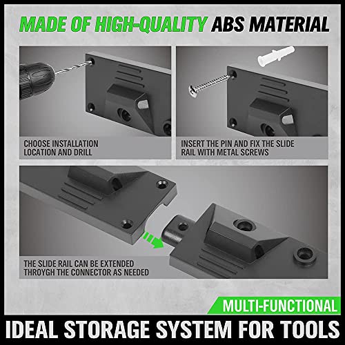 SWANLAKE 64 Inch Adjustable Storage System, Wall Mounted Hooks Tool Organizer,Garden Tool Hangers