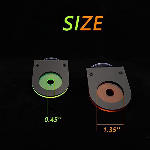 Fluorescent Green Coral Frag Holder Acrylic Coral Rack with Powerful Suction Cup and Placstic Screws Suitable for Household Fish Tanks (2pcs 1 Plug Hole Green+Orange)