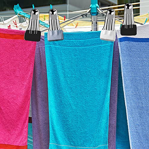 30 Pack Heavy Duty Clothes Pins for Hanging Clothes,Stainless Steel Strong Clips for Clothes ,Crafts,Beach Towel,Kitchen Clips Sock,Fabric,Utility Clips Drying Pegs for Outdoor Clothesline Clips
