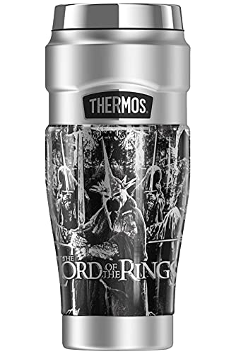 THERMOS The Lord of The Rings Metallic Ringwraiths STAINLESS KING Stainless Steel Travel Tumbler, Vacuum insulated & Double Wall, 16oz