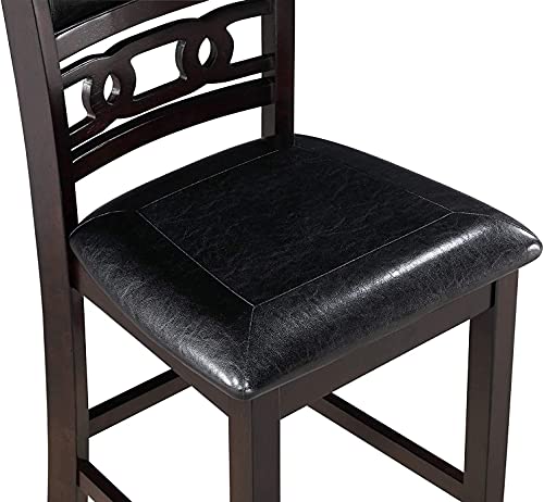 New Classic FURNITURE Gia 5-Piece Table with Four Chairs, Inch, 42" Counter Set, Ebony