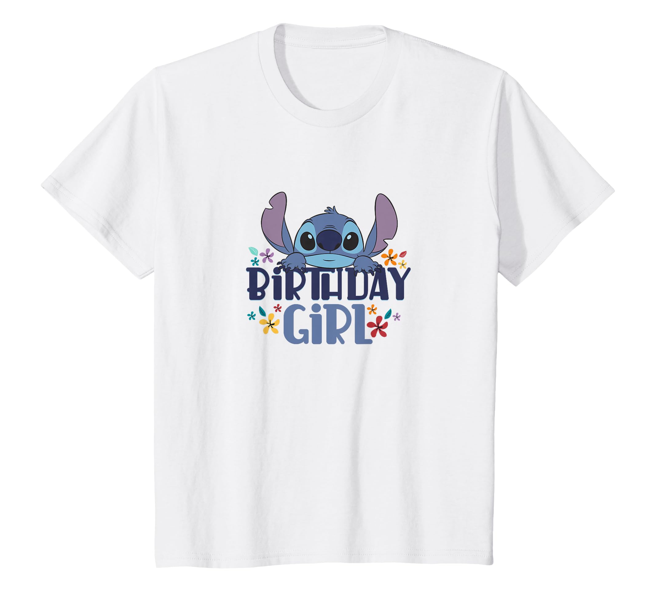 Disney Lilo & Stitch Birthday Girl Stitch Floral Birthday T-Shirt