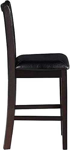 New Classic FURNITURE Gia 5-Piece Table with Four Chairs, Inch, 42" Counter Set, Ebony