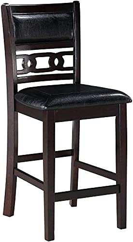 New Classic FURNITURE Gia 5-Piece Table with Four Chairs, Inch, 42" Counter Set, Ebony