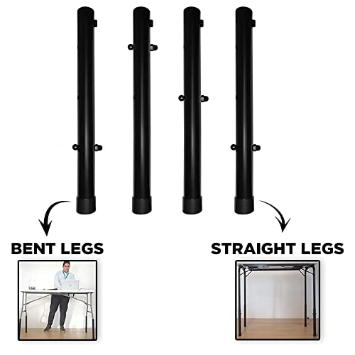 TEH SMART Table Leg Extenders for Folding Table β 4-Pack Table Risers for Straight and Bent Legs β Highly Durable Steel Construction β 16 Inches Height β Ideal for Back Pain (Black, 400x35)