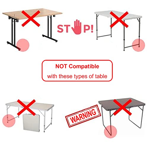 TEH SMART Table Leg Extenders for Folding Table β 4-Pack Table Risers for Straight and Bent Legs β Highly Durable Steel Construction β 16 Inches Height β Ideal for Back Pain (Black, 400x35)