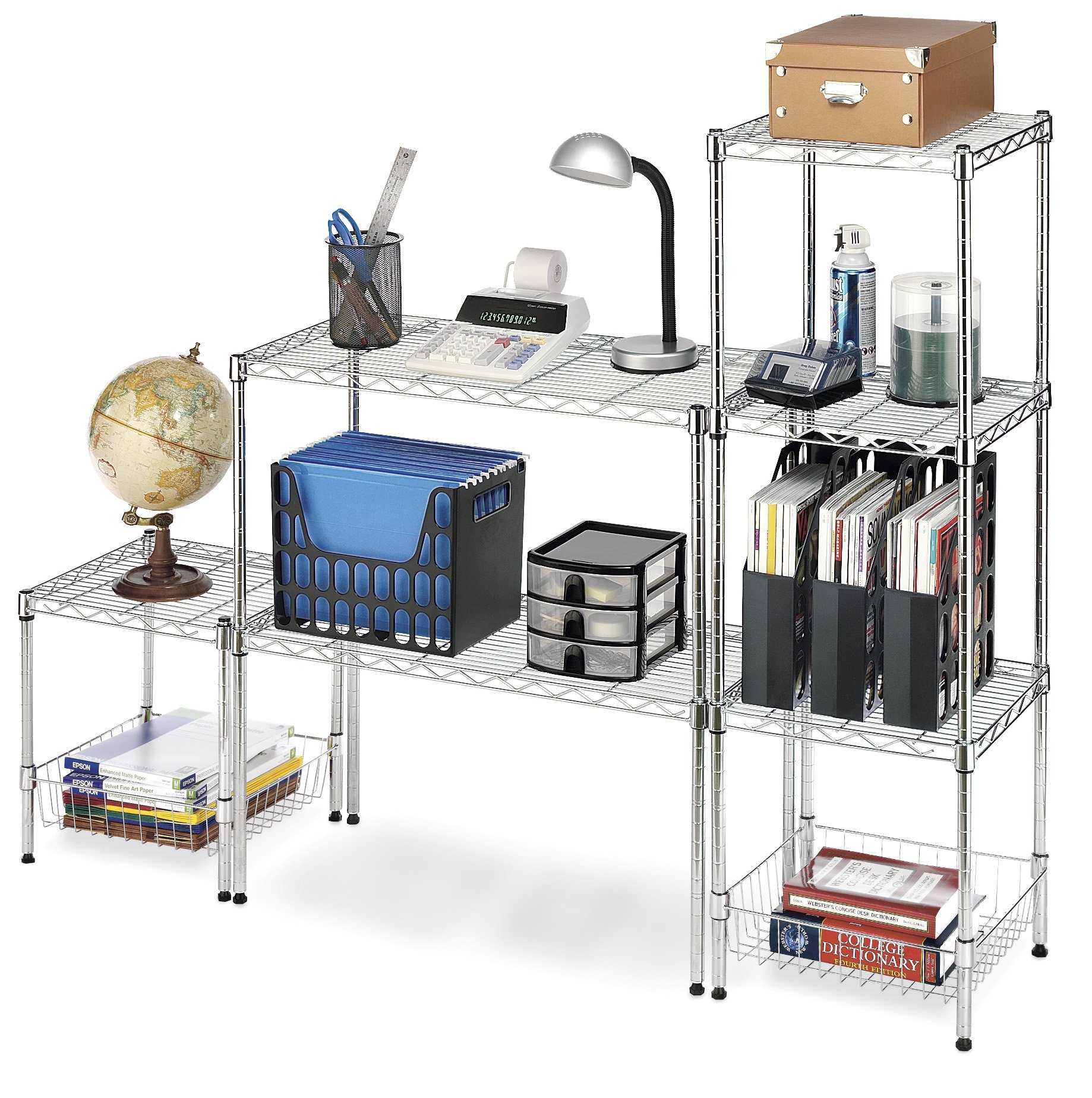 Whitmor Supreme Stacking Shelf and Organizer - Adjustable - Chrome