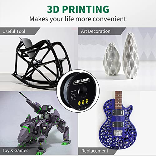 GIANTARM Silver PETG 3D Printer Filament Toughness Enhanced 1kg (2.2lbs), 1.75mm Dimensional Accuracy +/-0.03mm, 1080 FeetοΌ330m)/Roll, Vacuum Package, Fit for Most 3D FDM Printer