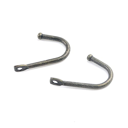 MY MIRONEY Early American Single Prong Iron Hooks Rustic Coat Hook Decorative Colonial Wall Hooks Multi-Purpose Hanging Hooks with Screws Pack of 20
