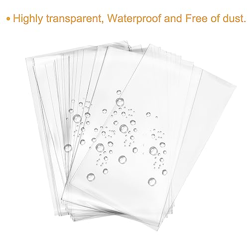 uxcell 300Pcs Clear Cello Bags, 2" x 3" Plastic Flat Open-End OPP Cello Treat Bags Cello Poly Bags for Packing Cookies Candy Jewelry Gifts, Clear