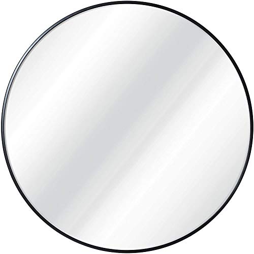 zenmag Round Mirror for Wall,30-inch Metal Framed Circle Mirror,Large Bathroom Mirror, Black Wall Mirror for Living Room Bedroom Entryway Decor