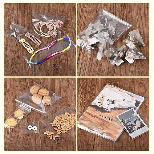 uxcell 300Pcs Clear Cello Bags, 2" x 3" Plastic Flat Open-End OPP Cello Treat Bags Cello Poly Bags for Packing Cookies Candy Jewelry Gifts, Clear