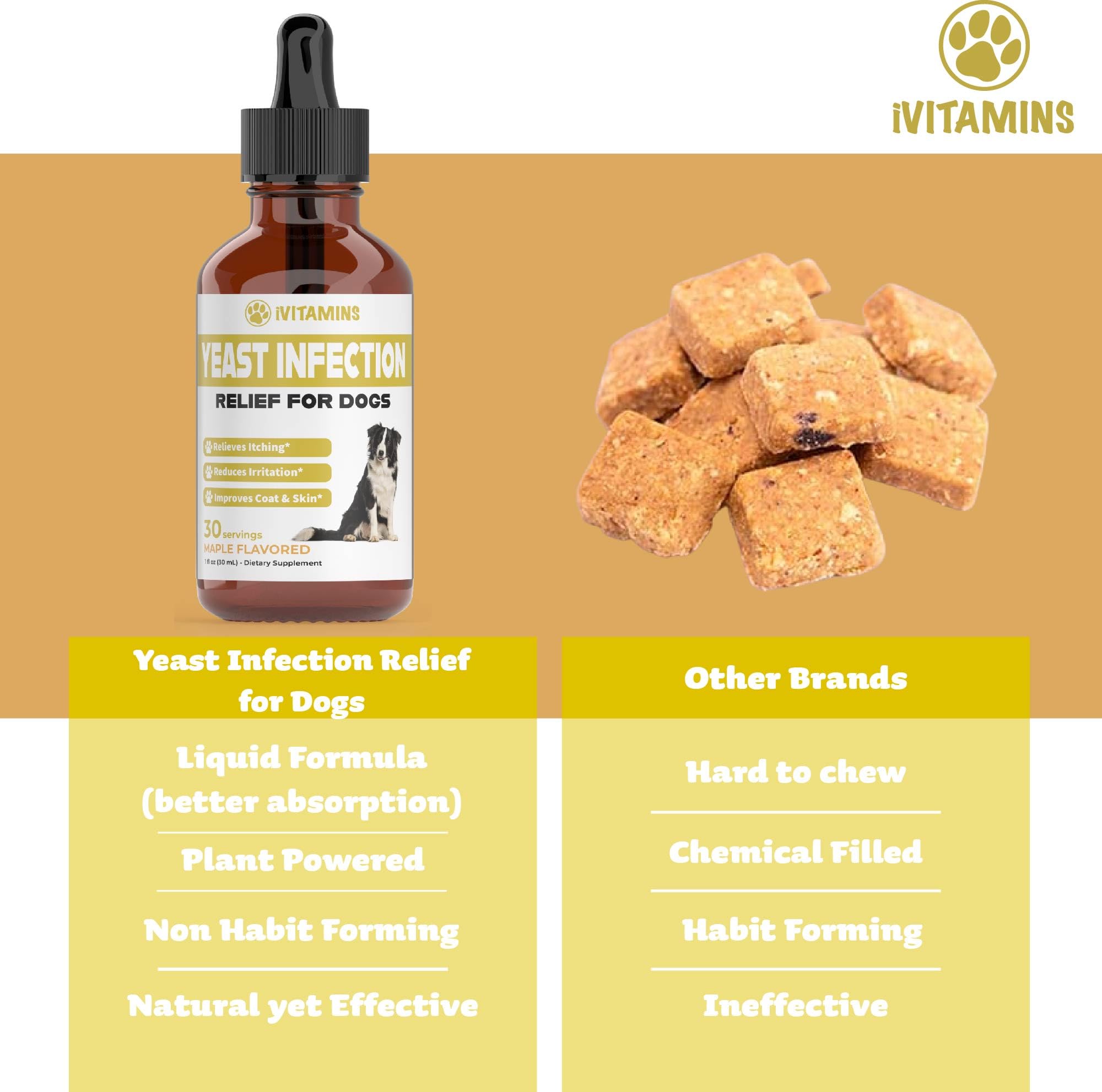 Natural Yeast Infection Relief for Dogs | Supports Healthy Itch & Inflammation Relief | Dog Ear Infection Treatment | 1 oz
