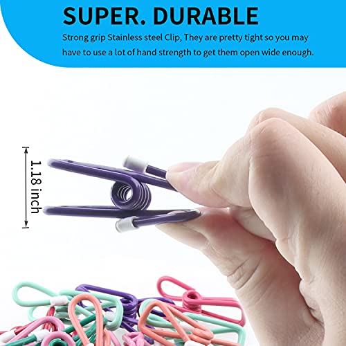 Zalduig Chip Clips,30PCS PVC Coated Material Food Packaging Clip, Clips Bag Clips,Bag Clips,Clips for Package,Chip Clip,Clothes Pins(Mixed Colors 30pcs) ,11.5 x 4.72 x 1.06