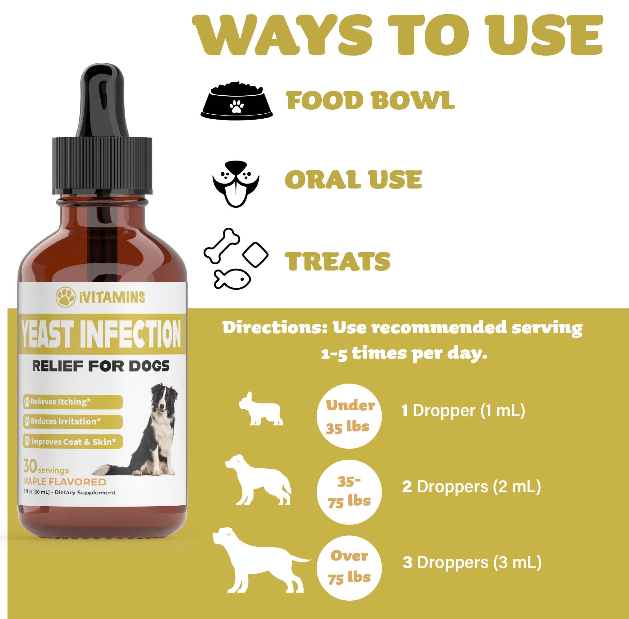 Natural Yeast Infection Relief for Dogs | Supports Healthy Itch & Inflammation Relief | Dog Ear Infection Treatment | 1 oz