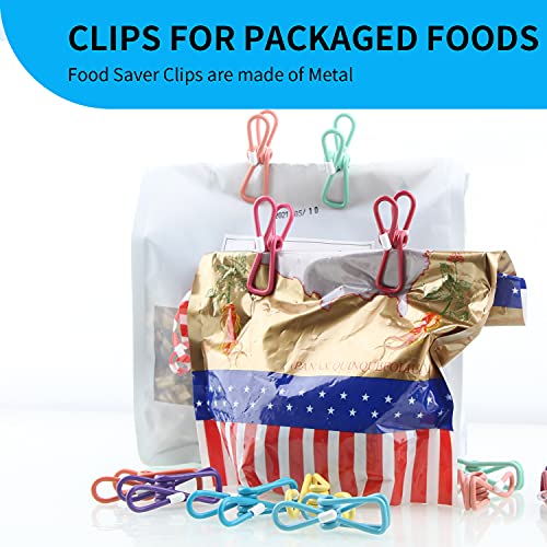 Zalduig Chip Clips,30PCS PVC Coated Material Food Packaging Clip, Clips Bag Clips,Bag Clips,Clips for Package,Chip Clip,Clothes Pins(Mixed Colors 30pcs) ,11.5 x 4.72 x 1.06