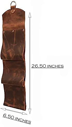 3 Bottle Wall Mounted Wine Rack. Space Saving Wine Rack, Leather Wall Wine Rack for Unique Wine Gifts for Wine Lovers. Wine Bottle Holder Doubles up as Leather Magazine Rack…