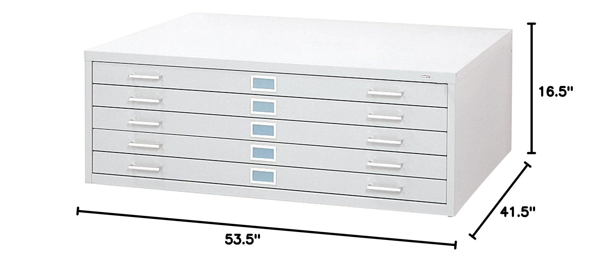 Safco Products Flat File for 48" W x 36" D Documents, 5-Drawer (Additional Options Sold Separately), White