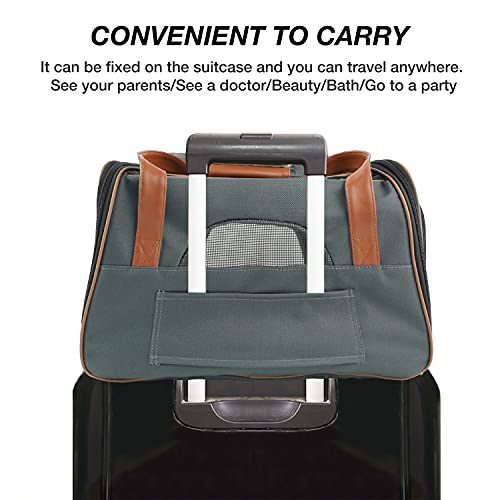 Premium Pet Carrier Airline Approved Soft Sided for Cats and Dogs Portable Cozy Travel Pet Bag, Car Seat Safe Carrier (Medium, Deep Grey-1)