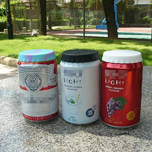 Soda/Beverage/Beer Saver Can Lids, Silicone Can Stopper Covers with No Spill - Fits standard Soda/Beverage/Beer cans (6 Pack, Assorted)