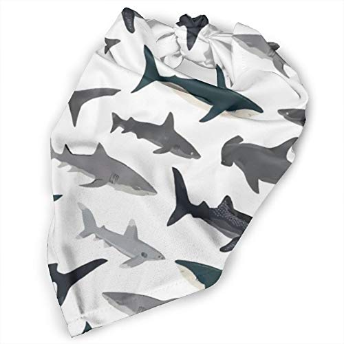 Sharks Nautical Boys Dog Bandana,Dog Bandanas Triangle Bibs Scarf Accessories for Small Medium Large Dogs Cats Pets Animals