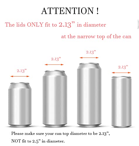Soda/Beverage/Beer Saver Can Lids, Silicone Can Stopper Covers with No Spill - Fits standard Soda/Beverage/Beer cans (6 Pack, Assorted)