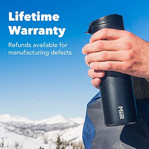 MiiR, Flip Traveler, Double-Wall Vacuum Insulated with Leakproof Lid, BPA-Free Stainless Steel Construction, Black, 12 Fluid Ounces