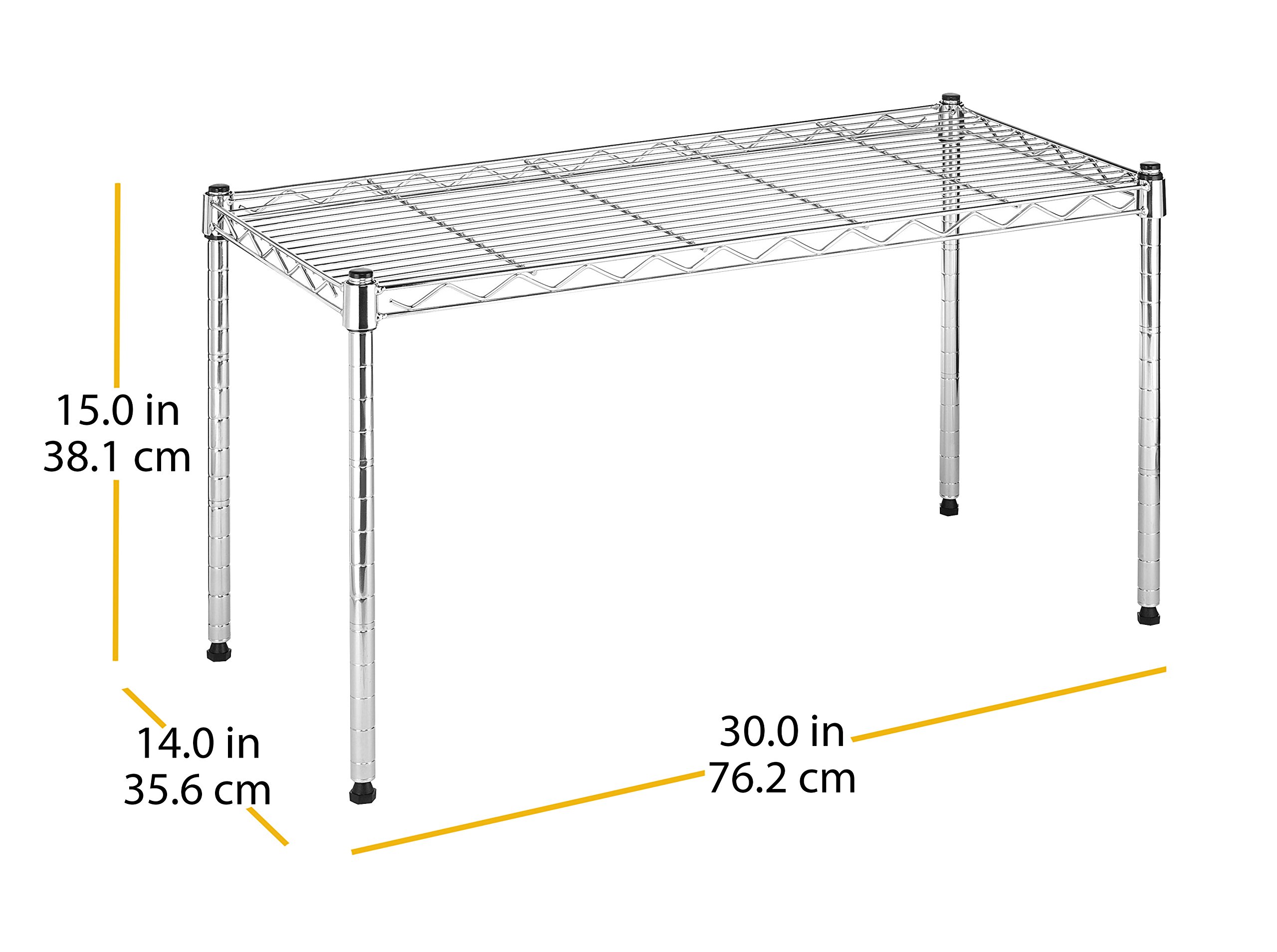 Whitmor Supreme Wide Stacking Shelf - Heavy Duty - Adjustable - Chrome