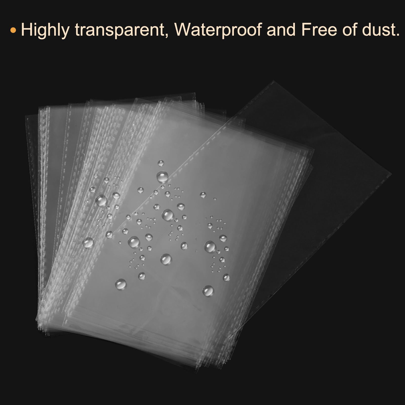 uxcell 100Pcs Clear Cello Bags, 4" x 6" Plastic Flat Open-End OPP Cello Treat Bags Cello Poly Bags for Packing Cookies Candy Jewelry Gifts, Clear