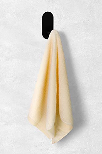 Ambrosya - Towel Holder Without Drilling - Adhesive Bathroom Coat Decoration Robe Hook Self-Adhesive Wall (1 Hook, Stainless Steel (Black))