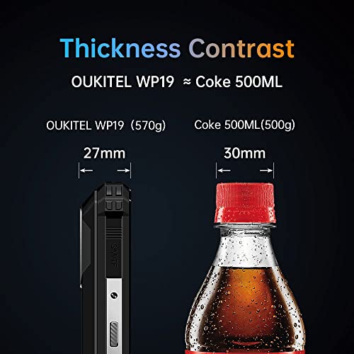 OUKITEL WP19 Rugged Smartphone Unlocked, 21000mAh Battery 8GB 256GB Android 12 Cell Phone, 64MP Camera 20MP Night Vision, 6.78" FHD+ Rugged Phone, Waterproof Mobile Phone Unlocked 4G Dual Sim OTG NFC